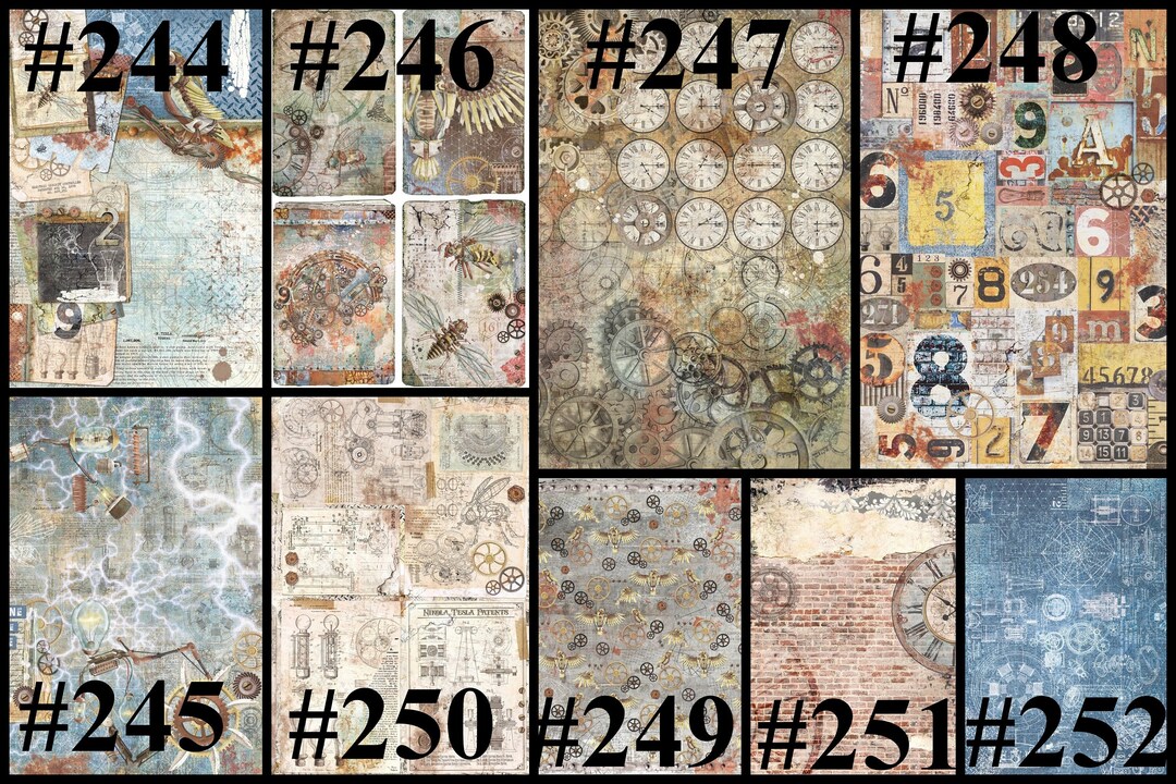 STEAMPUNK Rice Paper for Decoupage Scrapbooking. Choose the - Etsy