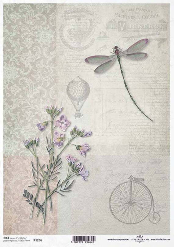 Dragonfly Rice Paper for Decoupage R1266 - Etsy