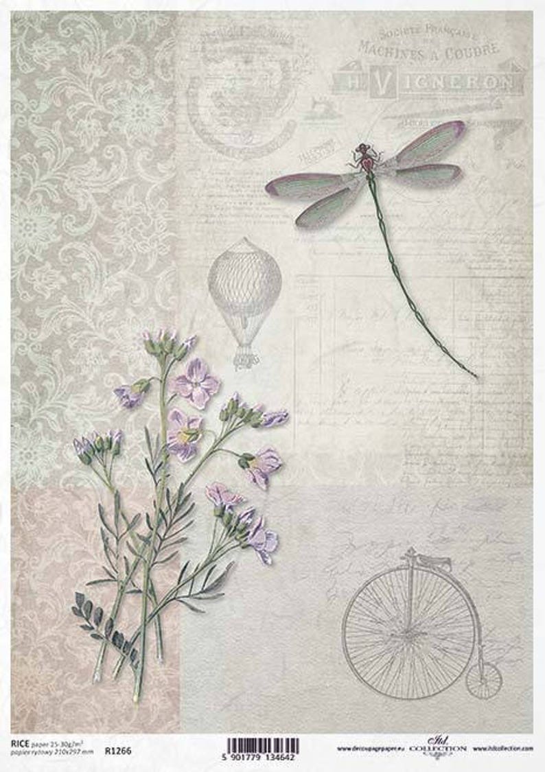 Dragonfly Rice Paper for Decoupage R1266 - Etsy