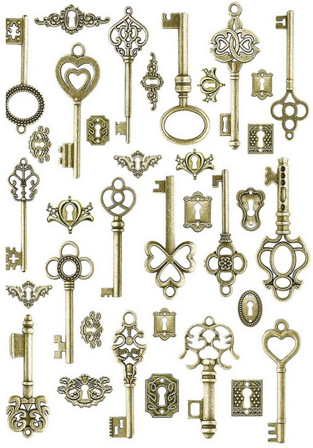 KEYS Rice Paper for Decoupage Scrapbooking old_objects-0019 - Etsy