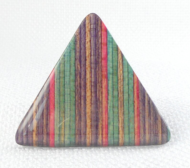 Vintage Artisan Triangle Dyed Wood Strips Brooch Boho Wood - Etsy