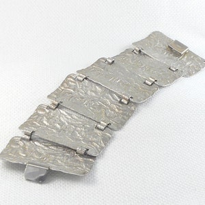 Vintage Super Wide Marino Panel Bracelet Textured Distressed Marino ...
