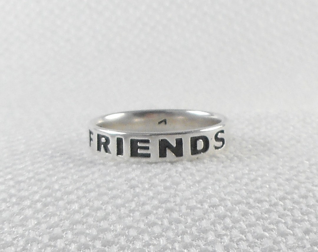 Vintage Sterling Silver FRIENDS FOREVER Band Ring Friendship Ring Gift ...