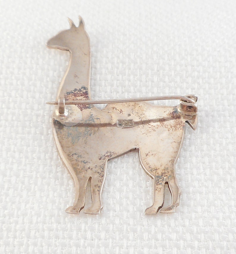 Vintage Sterling Silver Enamel Peru Llama Brooch Colorful Peru - Etsy