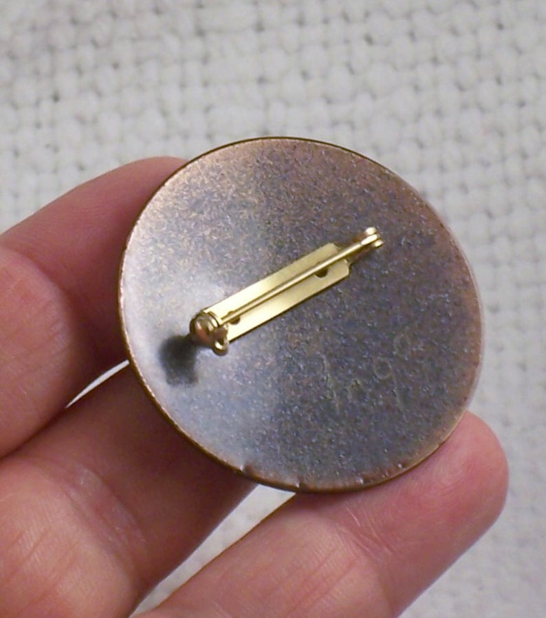 Vintage Inga Signed Copper Enamel Brooch Pin Mid Century | Etsy