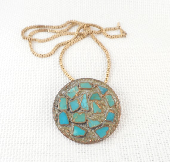 Vintage Bell Trading Post Brutalist Copper Turquoise … - Gem
