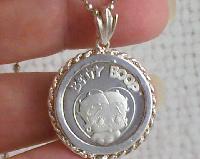 Vintage Betty Boop .999 Silver Collectible Coin Necklace Fleischer ...
