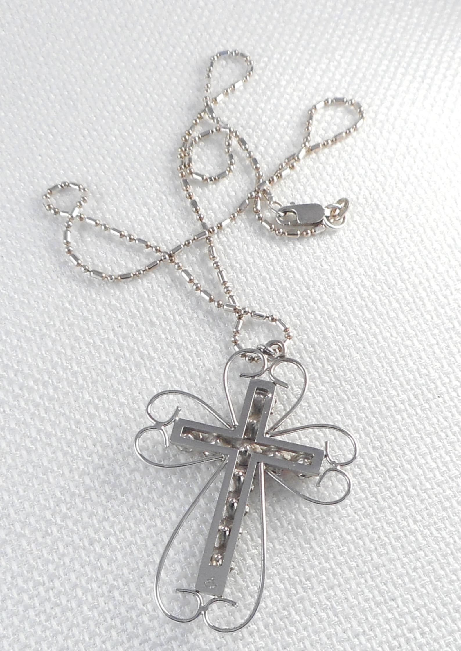 Vintage Large Sterling Silver Cross Necklace Sterling - Etsy Italia