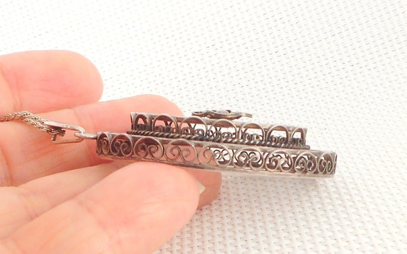 Vintage RARE European 835 Silver Fancy Filigree Oval … - Gem