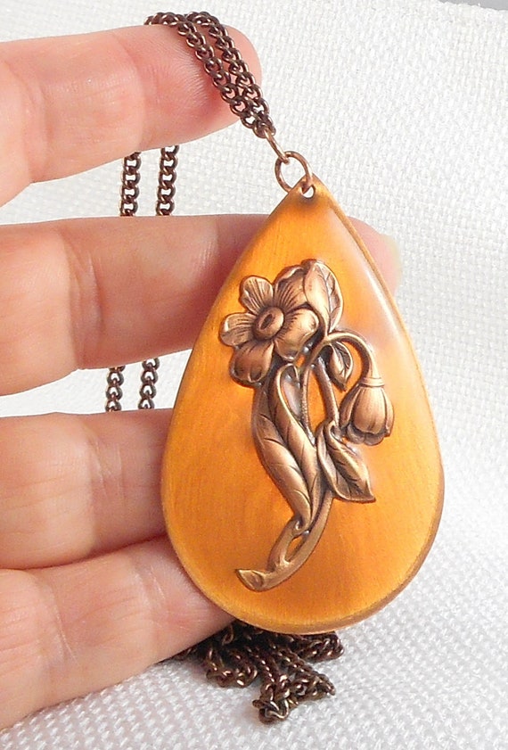 Vintage necklace - copper - Gem