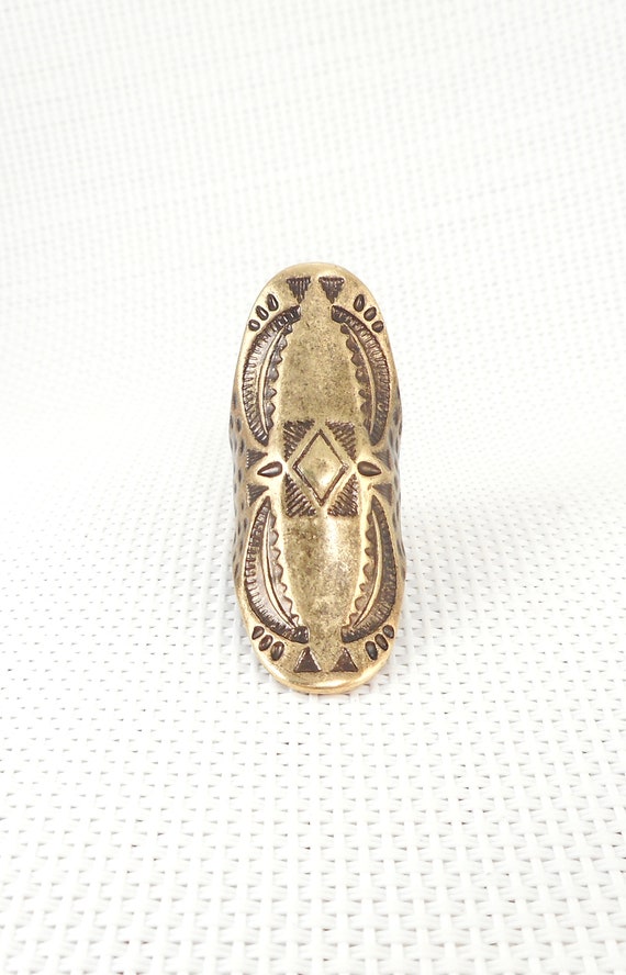 vintage brass ring - Gem