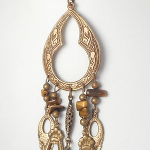 Vintage Long Boho Dangle Charms Necklace Long Boho Dangle Necklace With ...
