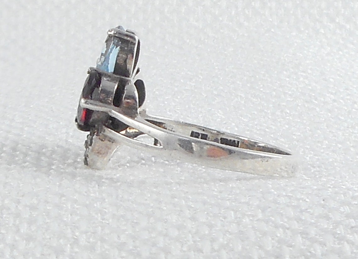 Vintage IBB Sterling Silver Multi Stone Ring Sterling - Etsy
