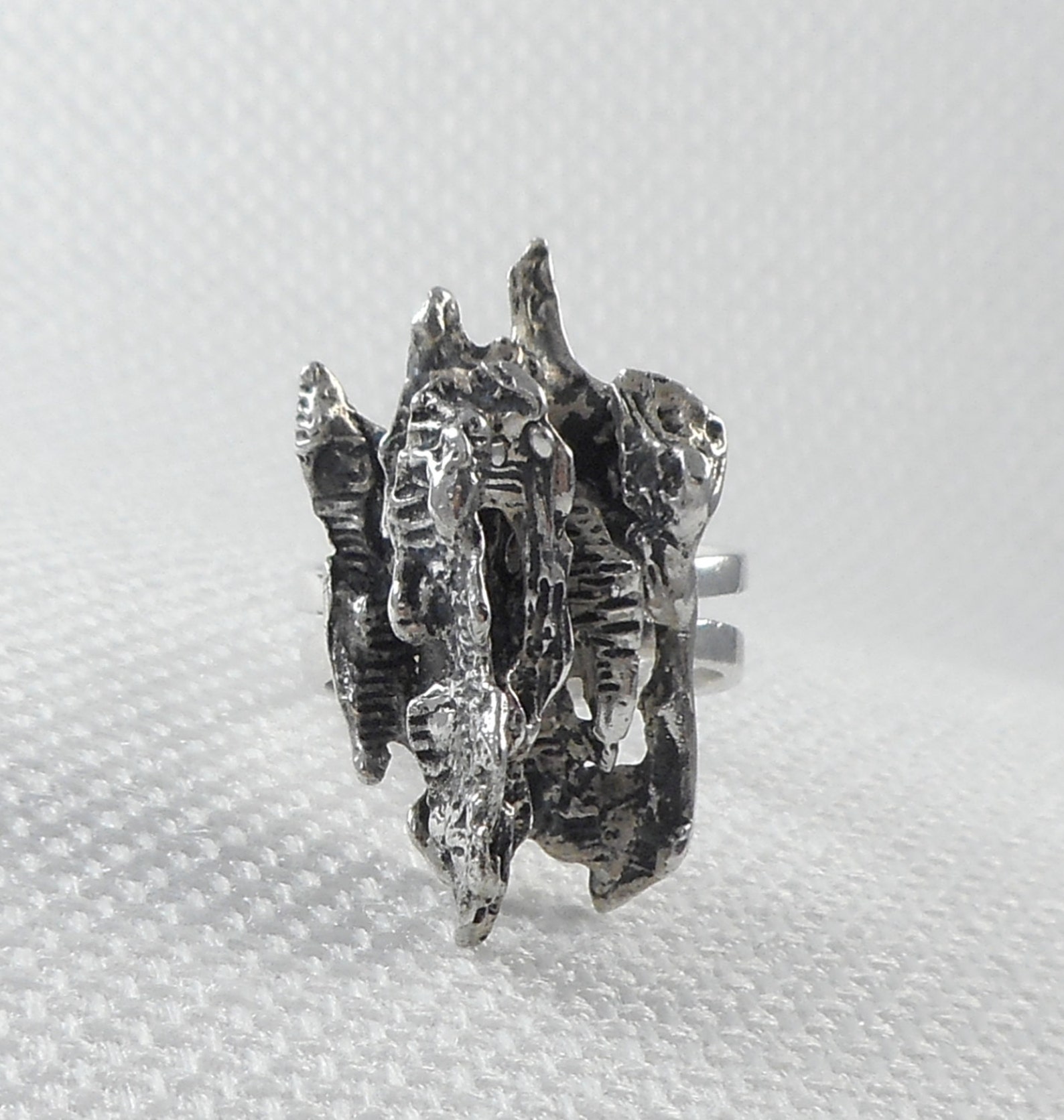 Vintage Modernist Sterling Silver Brutalist Ring Scandinavian | Etsy