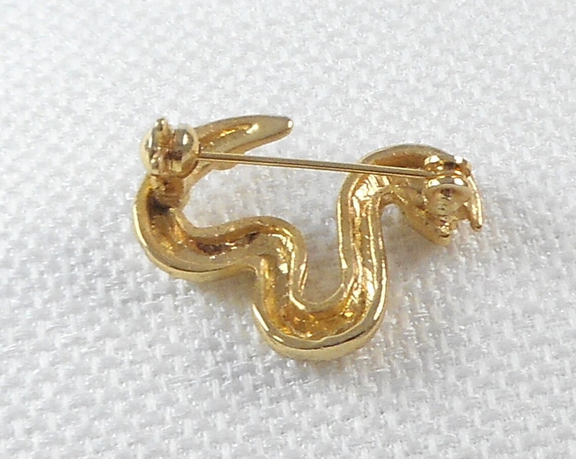 Vintage Small Gold Rhinestone Snake Pin Brooch Snake Pin With - Etsy