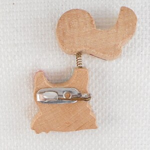 Vintage Japan Carved Wood Bobble Head Duck Pin Brooch 1960's Carved ...