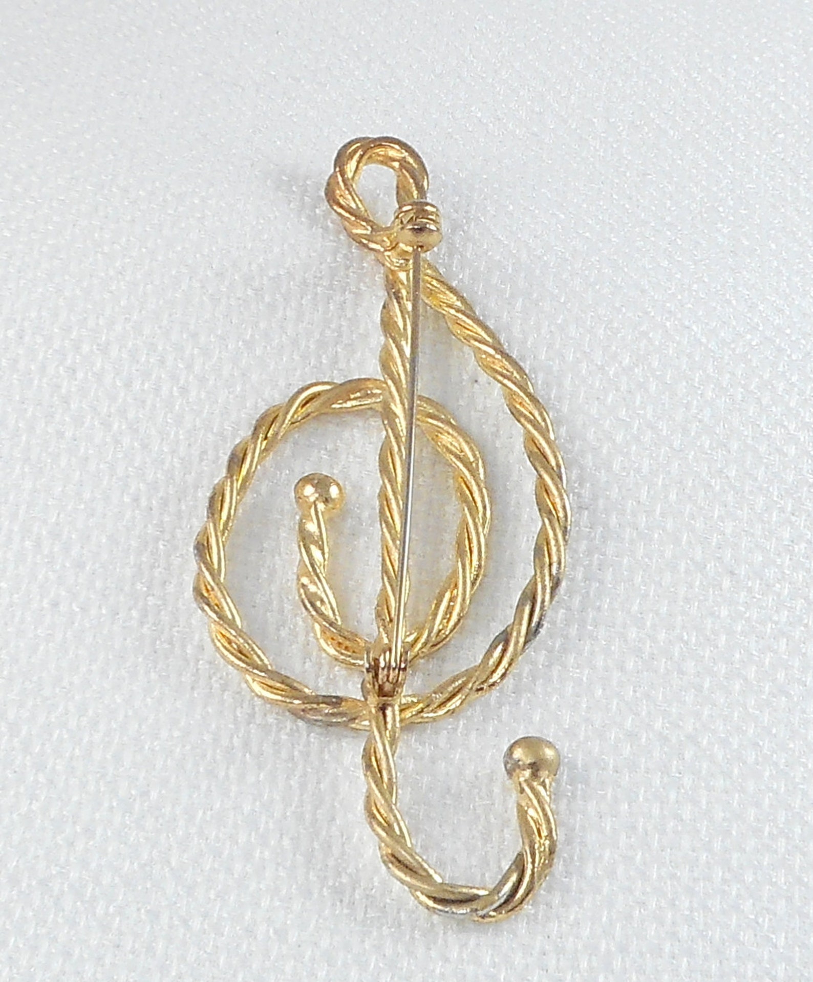 Vintage Big Gold Treble Clef Brooch Musical Brooch Gold Treble | Etsy