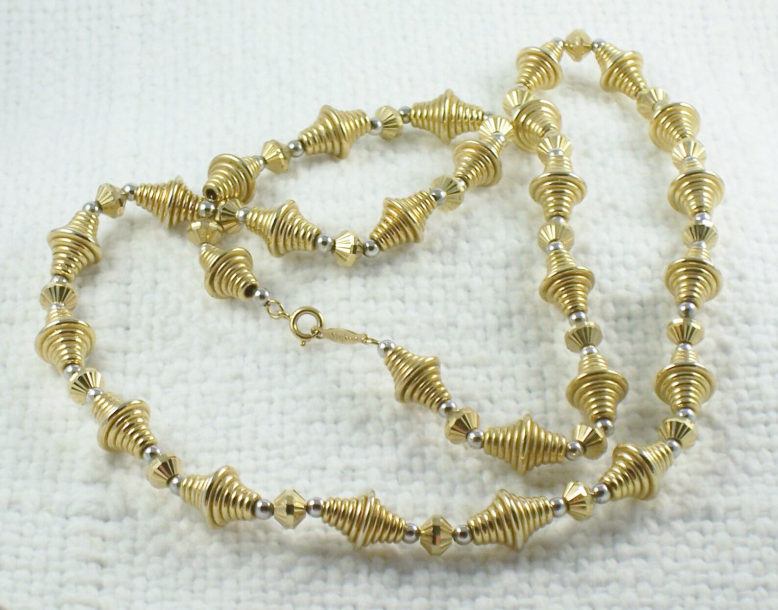 Vintage 1960's Napier Two-tone Atomic Swirl Beads Necklace | Etsy