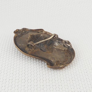 Vintage 1940's Art Nouveau Repousse Brass Woman Brooch Retro Brass Art ...