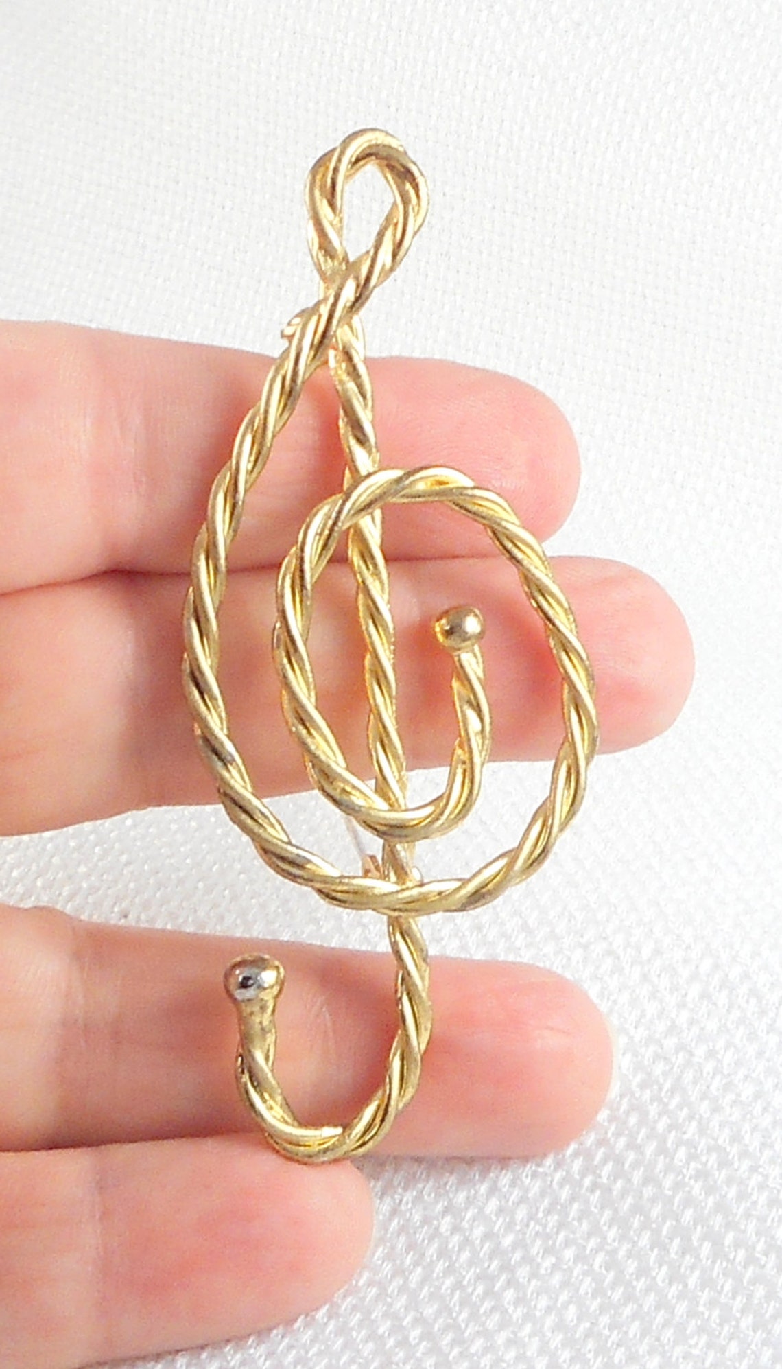 Vintage Big Gold Treble Clef Brooch Musical Brooch Gold Treble | Etsy