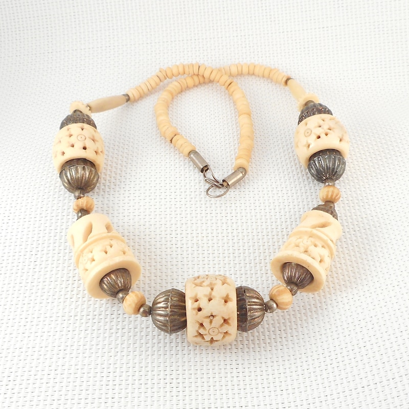 Tribal Bone Necklace - Etsy