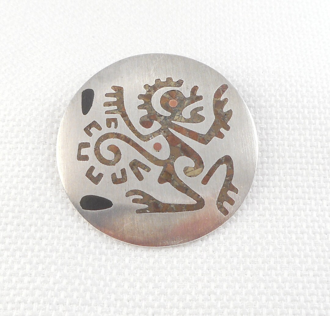 Vintage Signed 1950's Taxco Aztec Mayan Monkey God Brooch Sterling HAB ...