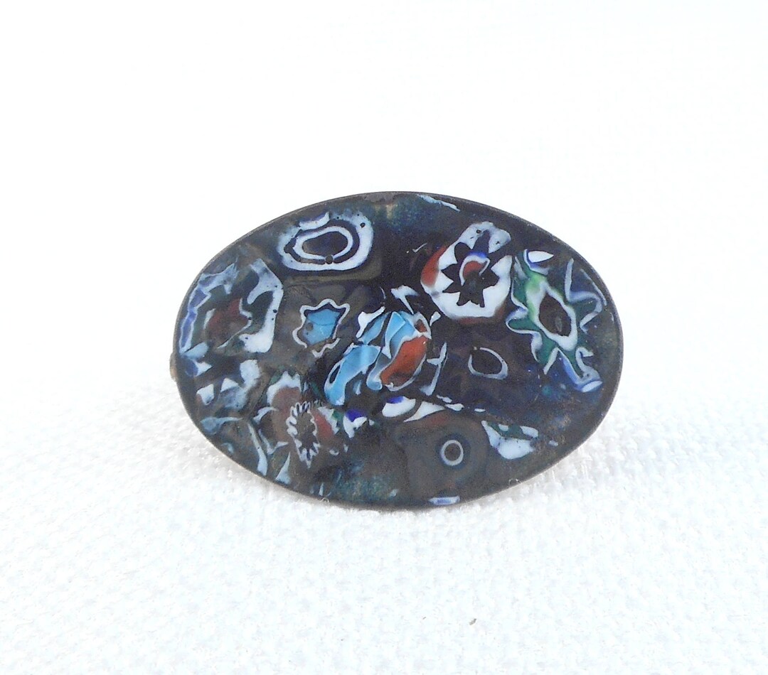 Vintage Unique Mosaic Copper Enamel Brooch Pin Mid Century Modern Pin ...
