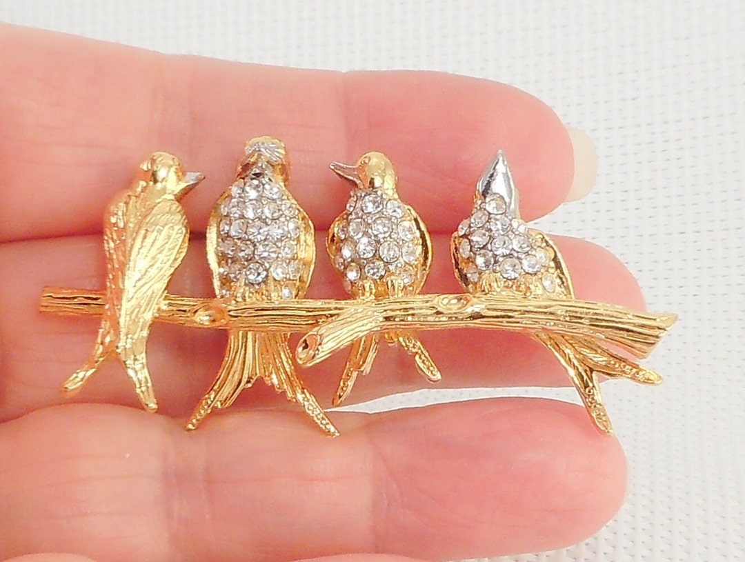 Vintage Joan Rivers Birds on Branch Brooch Joan Rivers Victorian Style ...