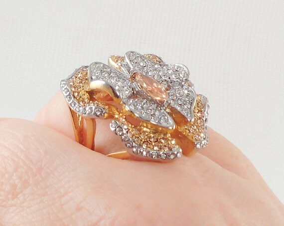 WOW Big Pave Stone Butterfly Ring Rhinestone Butterfl… - Gem