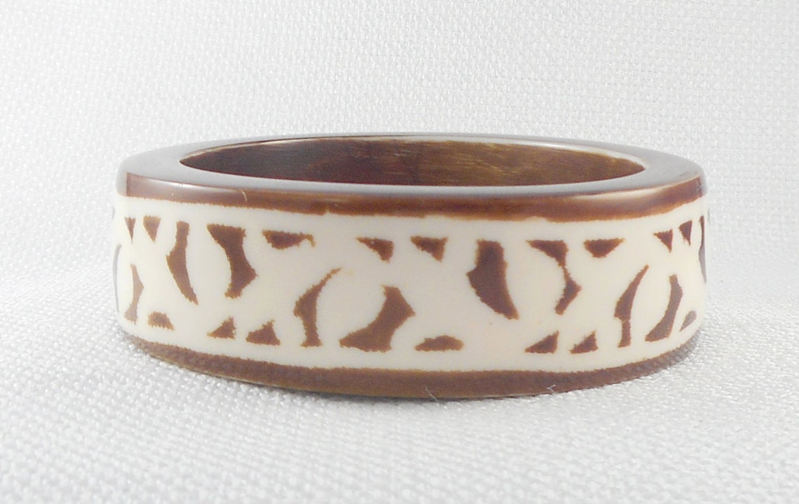 Vintage Lacquered Resin Batik Bangle Bracelet African Batik | Etsy