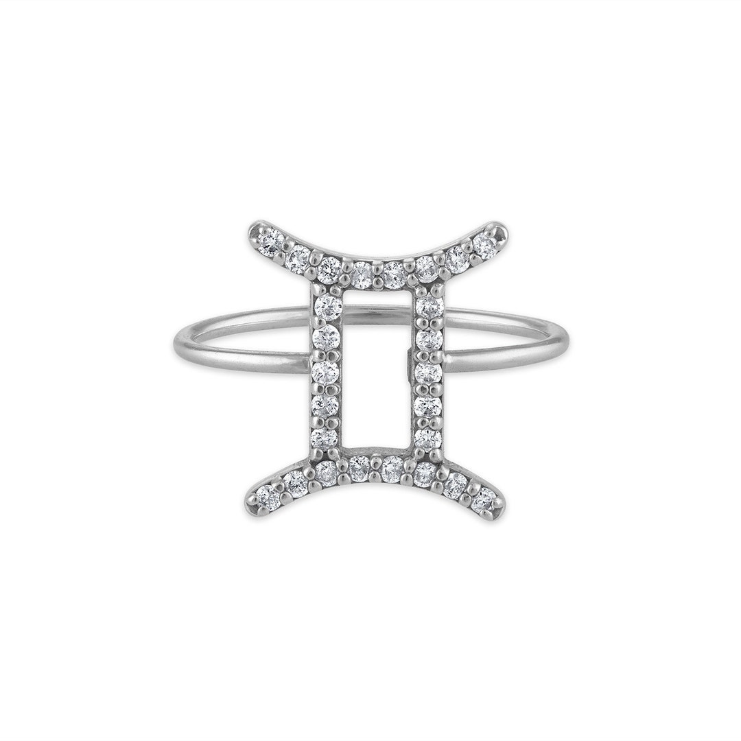 GEMINI ZODIAC Sign 18K Astrology Sun Sign Diamond Ring by Joyce&gems ...