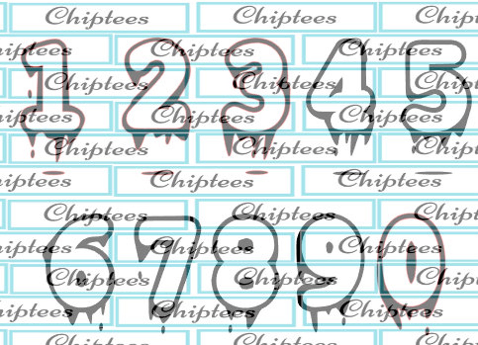 SVG Dripping Number Set - Etsy