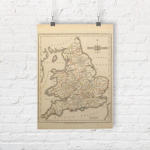 Map of South Britain 1793. Vintage/antique Style Old Map - Etsy