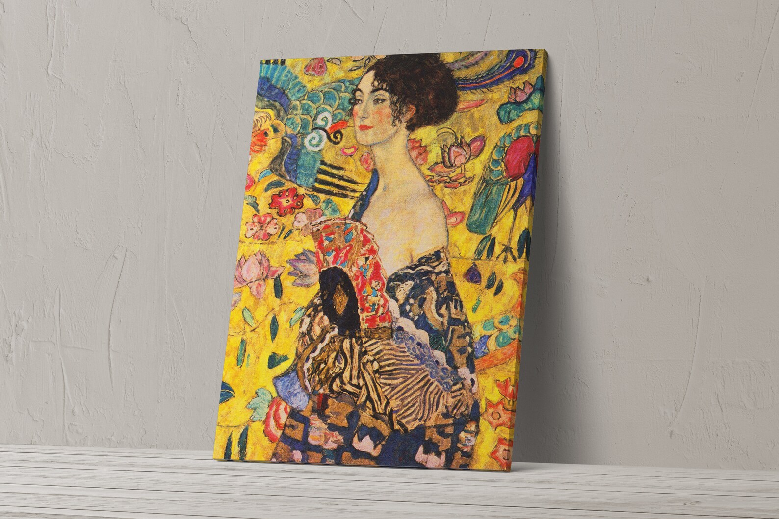 Canvas Art Print of Gustav Klimt: Lady With a Fan (detail). Large Size ...