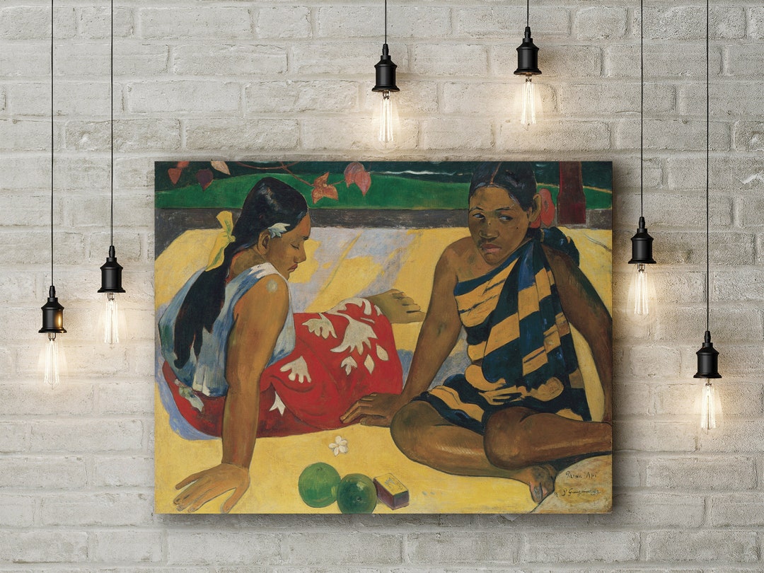 Premium Canvas Art Print of Paul Gauguin: Parau Api. What News - Etsy