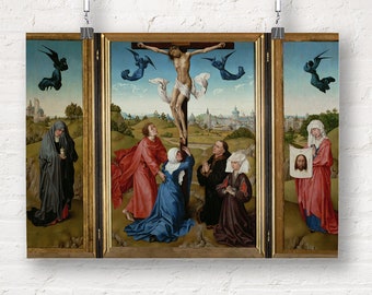 Rogier Van Der Weyden Crucifixion Triptych Print Poster - Etsy