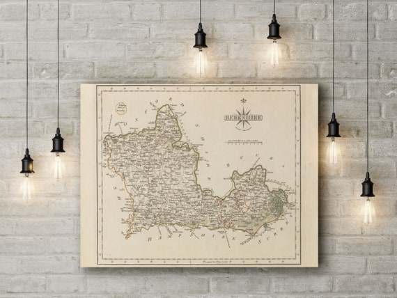 Canvas Art Print of A Map of Berkshire England 1793. Large - Etsy