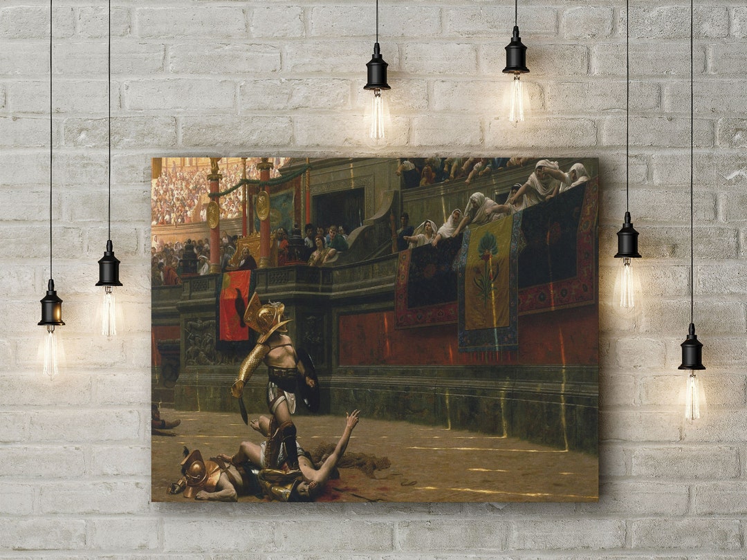Premium Canvas Art Print of Jean Leon Gerome: Gladiator in the Arena - Etsy