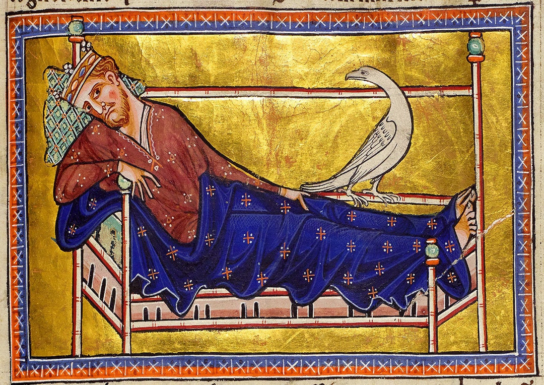 Aberdeen Bestiary: Caladrius With a Sick Man. (12th Century Illuminated ...