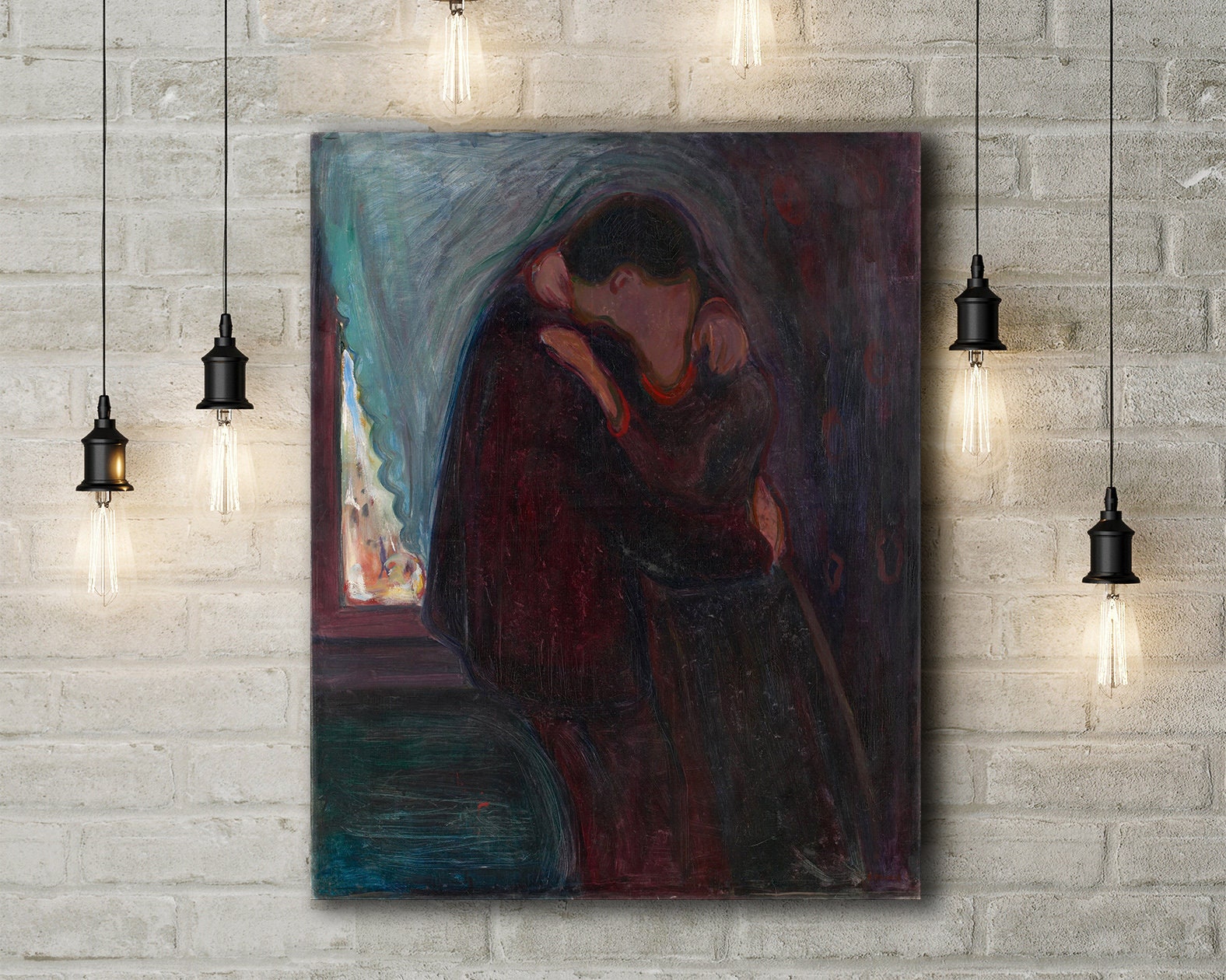 Canvas Art Print of Edvard Munch: The Kiss. | Etsy