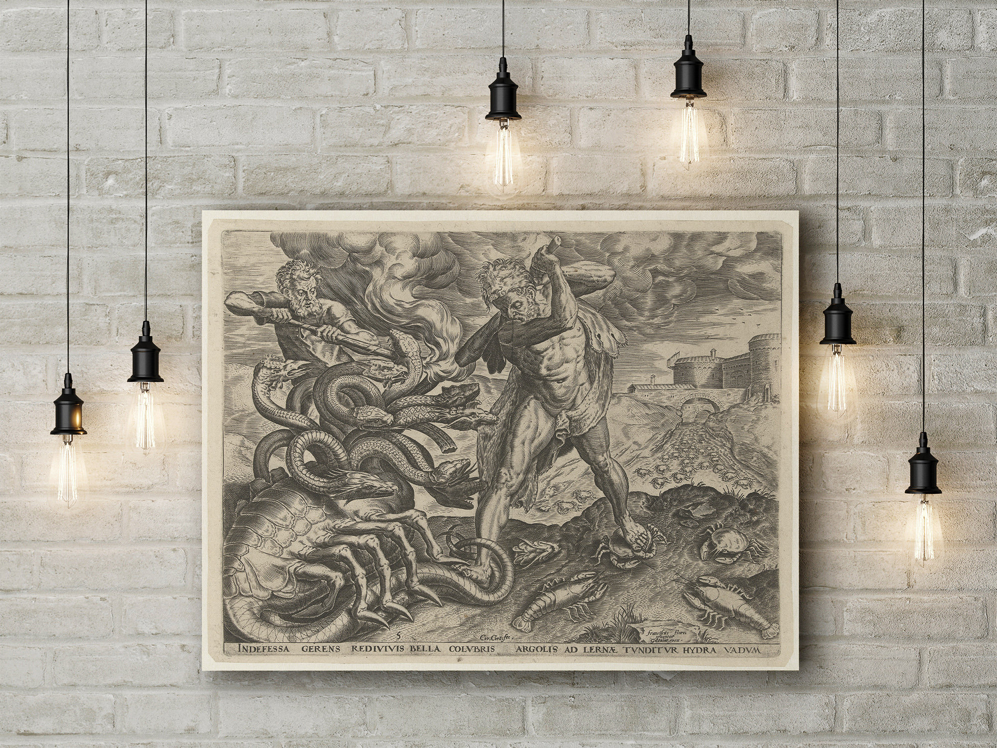 Canvas Art Print of Hercules overwint de hydra van Lerna | Etsy