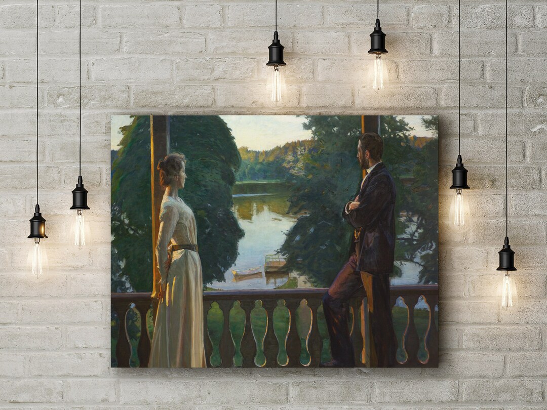 Premium Canvas Art Print of Sven Richard Bergh: Nordic Summer Evening ...