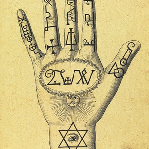 Occult Art: Chiromancy Chart (back of the Hand). Compendium Rarissimum ...