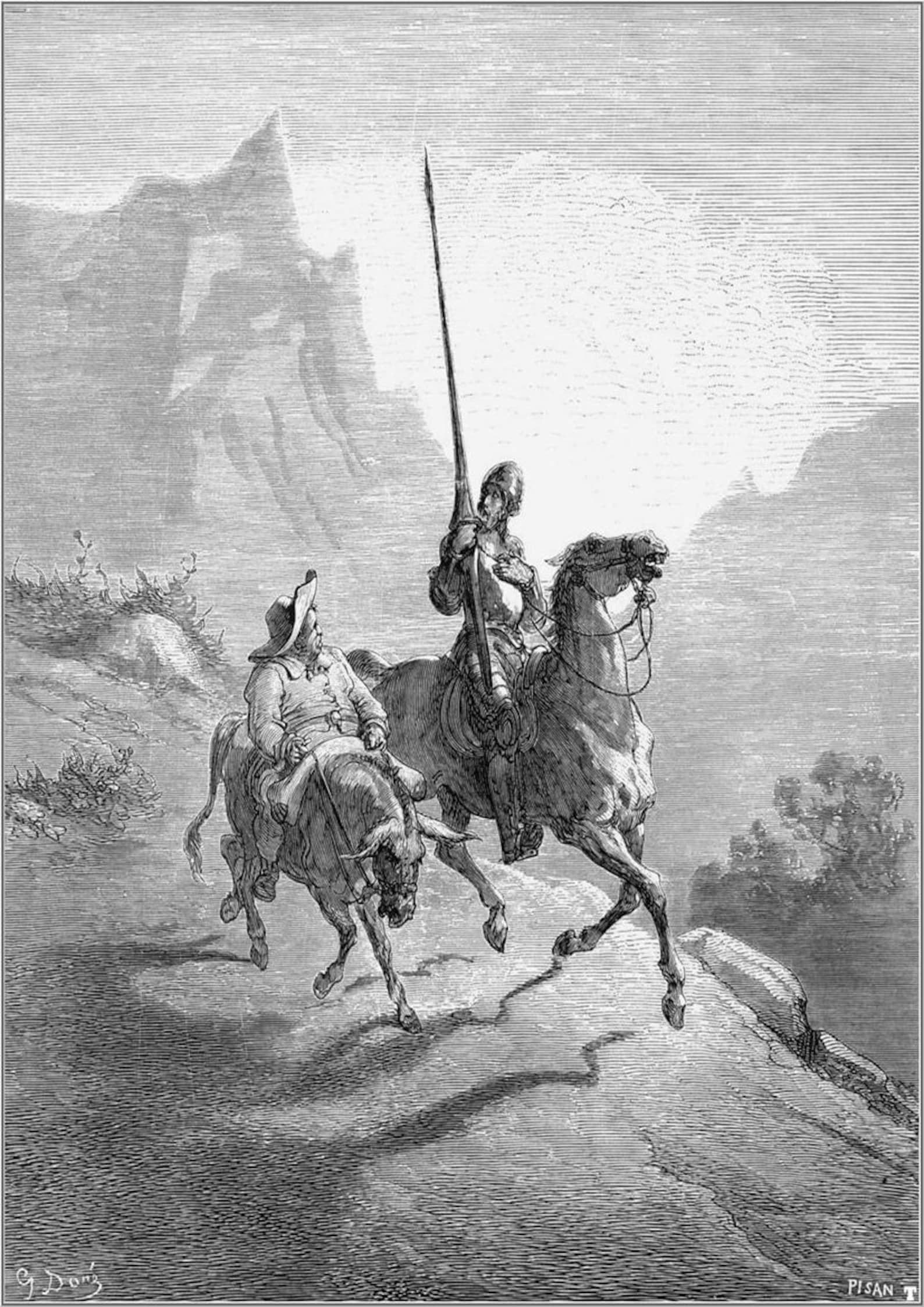Gustave Dore: Don Quixote and Sancho Setting Out. Fine Art - Etsy