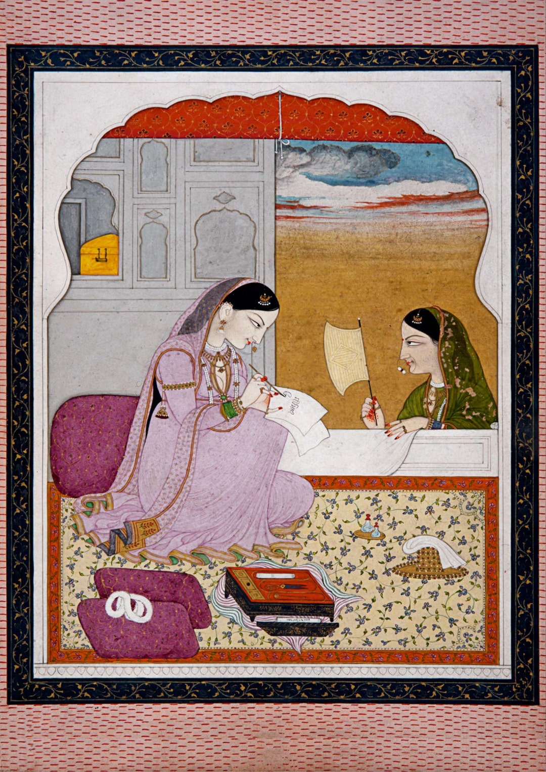 Indian Art: Lady Writing a Love Letter. Fine Art Print/poster (0052) - Etsy