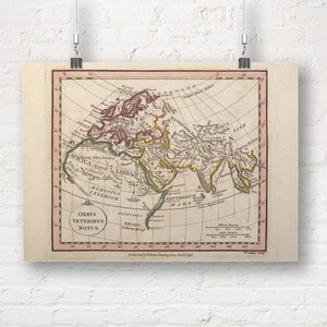 Map of the Known World, 1798. Vintage/antique Style Old Map Repro Print ...
