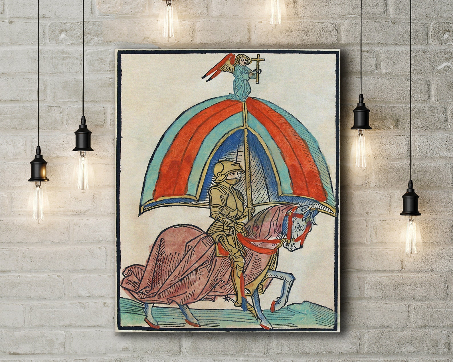 Premium Leinwand Kunstdruck der Illustration eines Ritters in | Etsy