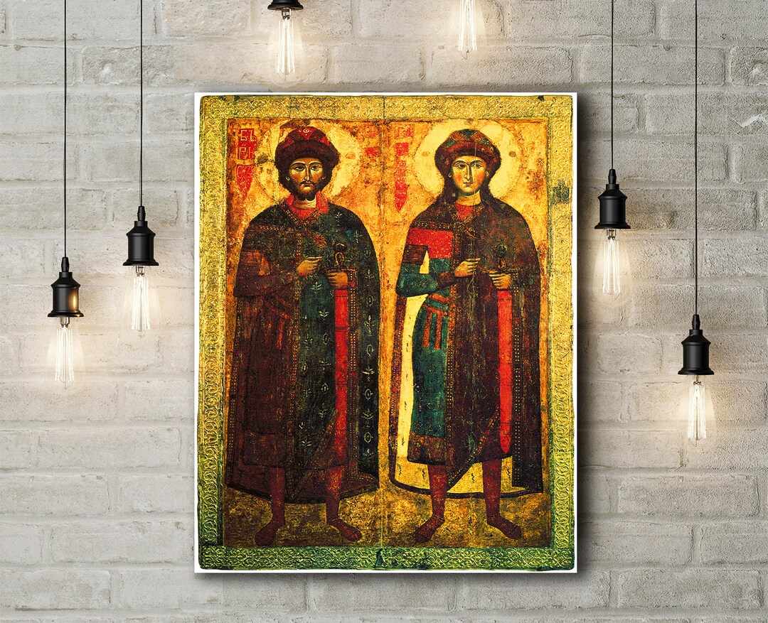 Canvas Art Print of Saints Boris and Gleb 14th Century Russian. - Etsy