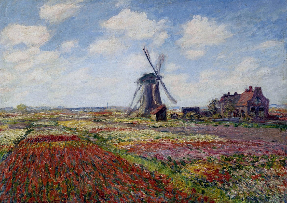 Claude Monet: Tulip Fields With the Rijnsburg Windmill. Fine - Etsy