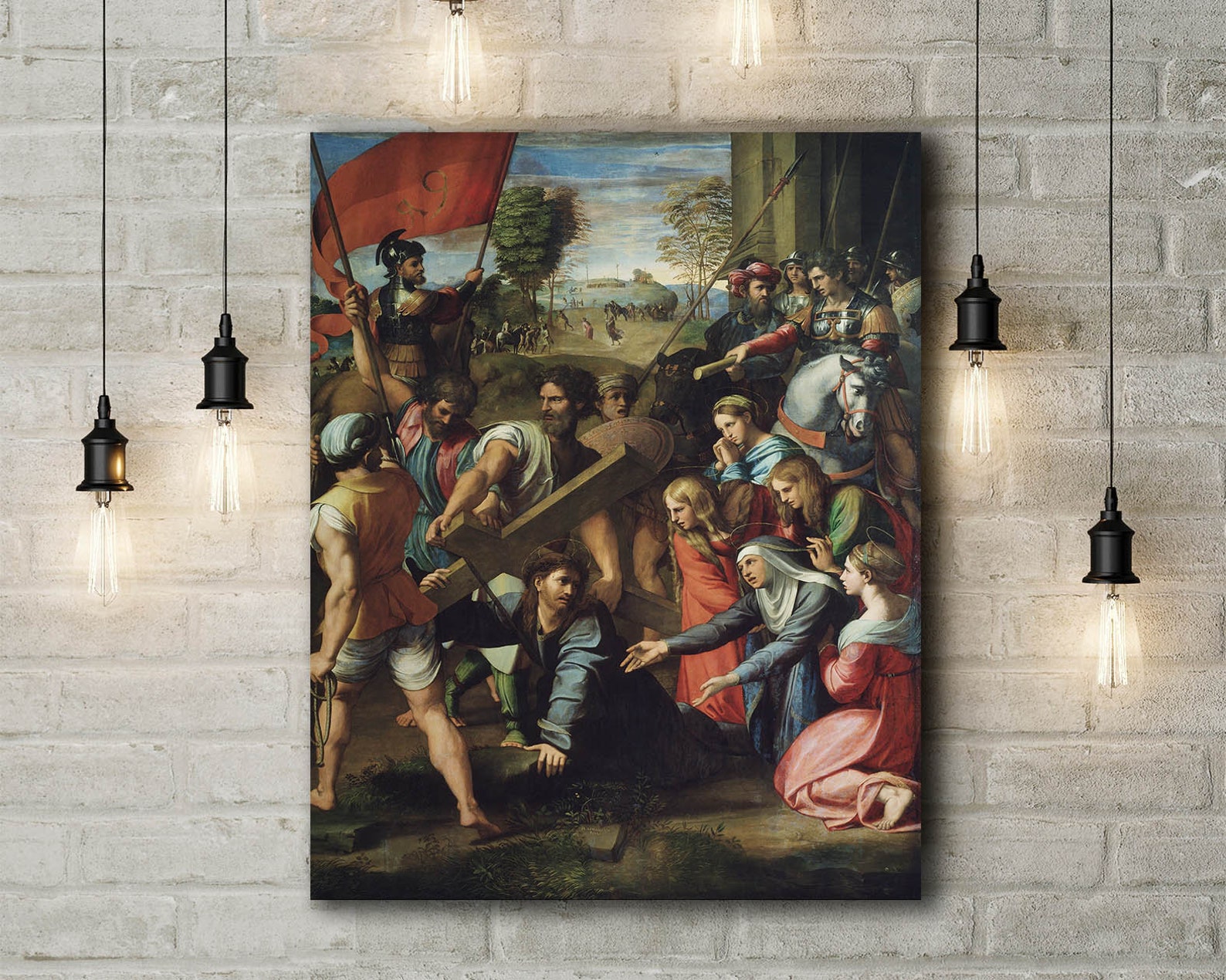 Premium Canvas Art Print of Raphael: Christ Falling on the Way to ...